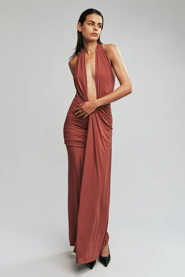 Bardot Ines Halter Neck Maxi Dress