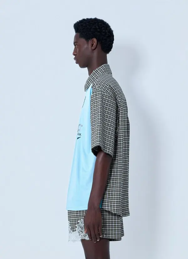 Martine Rose Patchwork Cotton Polo Shirt - Blue