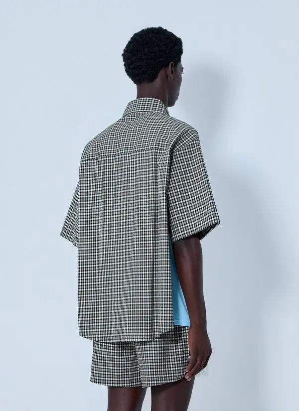 Martine Rose Patchwork Cotton Polo Shirt - Blue
