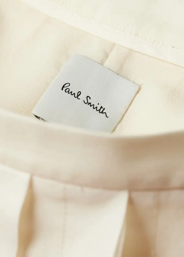 Paul Smith Ecru Cotton-silk Organza Pleated Skirt