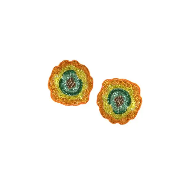 SIMITRI Marigold Bloom Earrings - Yellow/green