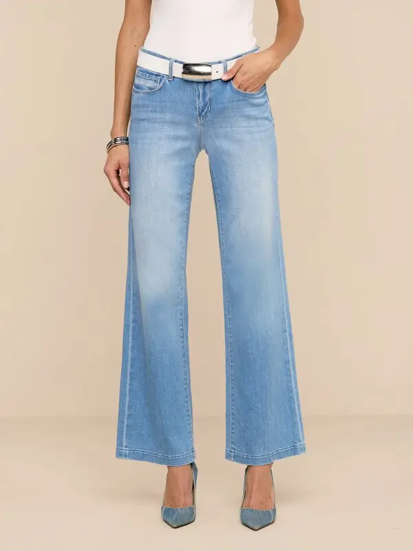 L'Agence Joanne Low-rise Wide-leg Jean - Pacific