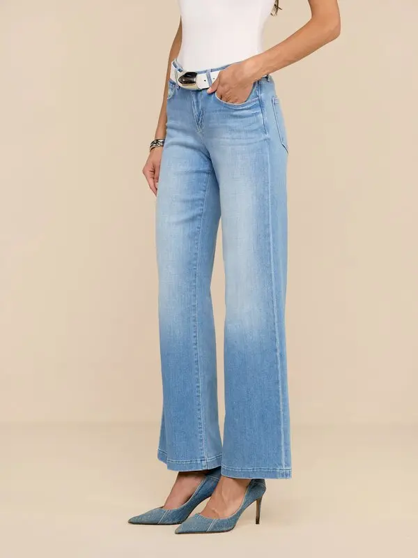 L'Agence Joanne Low-rise Wide-leg Jean - Pacific