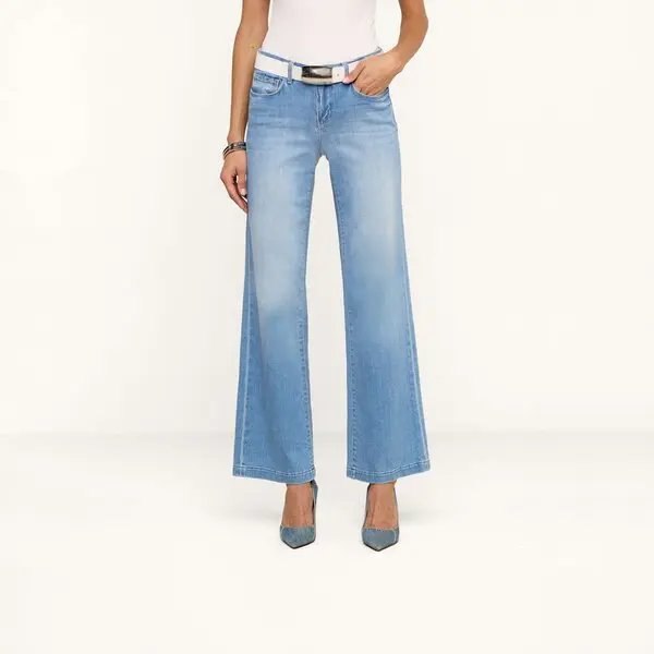 L'AGENCE Joanne Low-rise Wide-leg Jean - Pacific