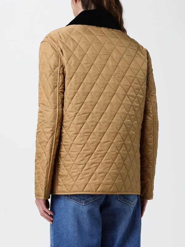 Burberry Quilted Polyester Jacket With Velvet Collar - Camel