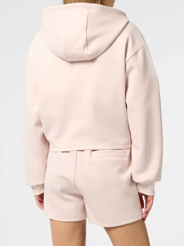 PLEIN SPORT Cotton Blend Hooded Sweatshirt With Logo Detail - Fuchsia