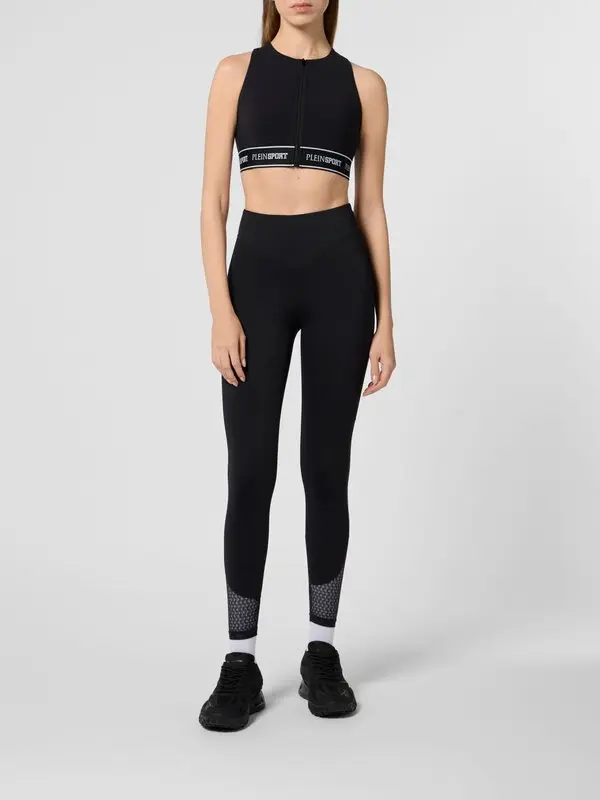 PLEIN SPORT Zip-up High Neck Sports Top