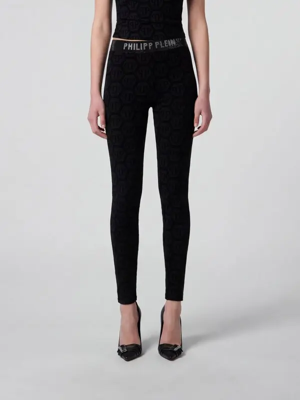 Philipp Plein Monogram Leggings - Black