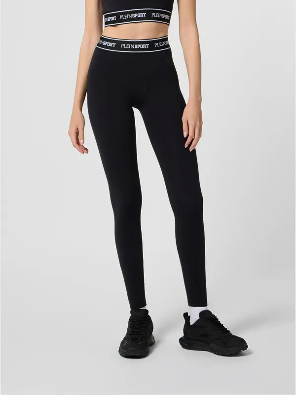 PLEIN SPORT Logo Waist Leggings - Black