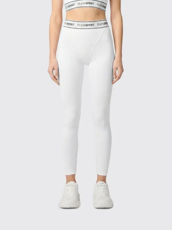 PLEIN SPORT Logo Waist Leggings - White