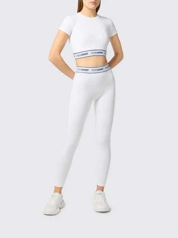 PLEIN SPORT Logo Waist Leggings - White