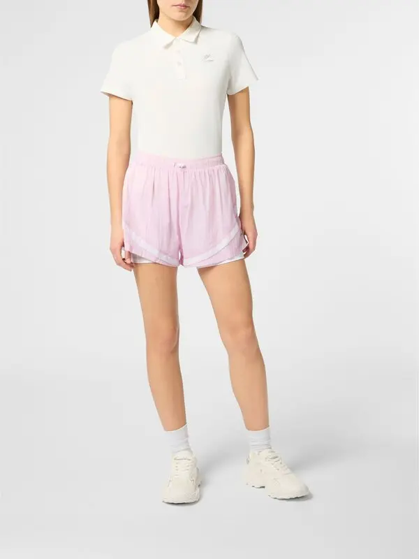 PLEIN SPORT Technical Fabric Jogging Shorts - Fuchsia
