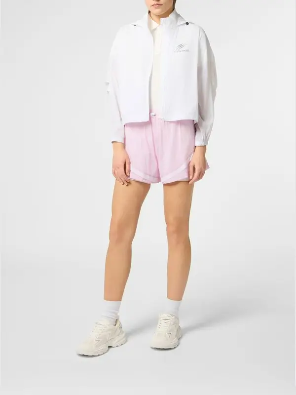 PLEIN SPORT Twotone Nylon Windbreaker Jacket - White