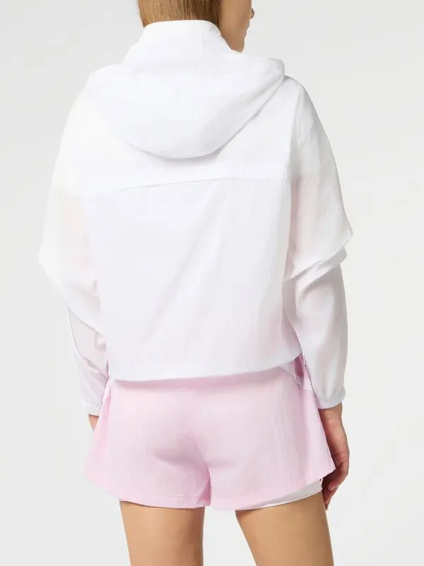 PLEIN SPORT Twotone Nylon Windbreaker Jacket - White