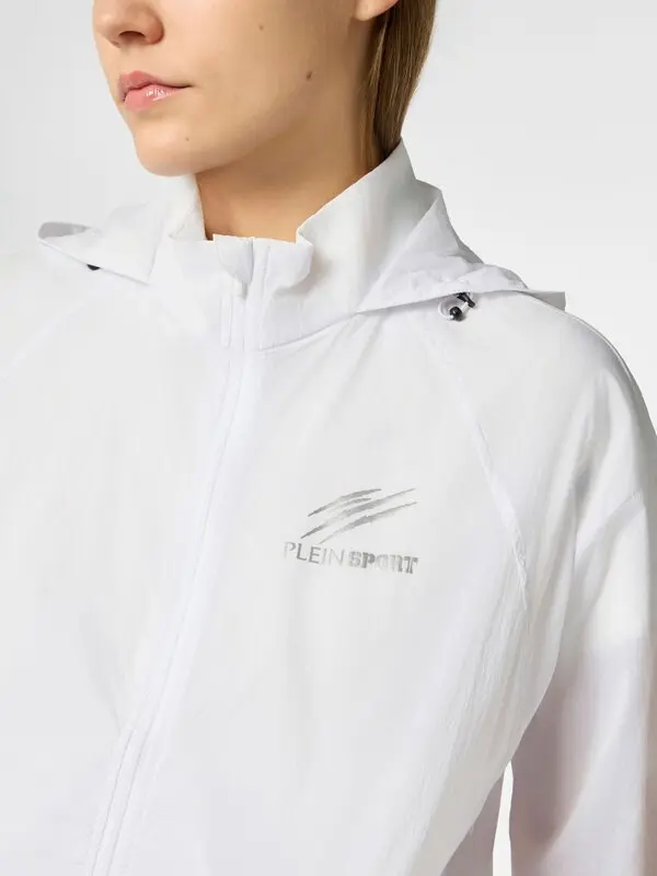 PLEIN SPORT Twotone Nylon Windbreaker Jacket - White