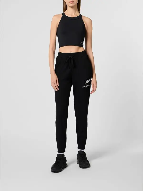 PLEIN SPORT Cropped Sports Top - Black