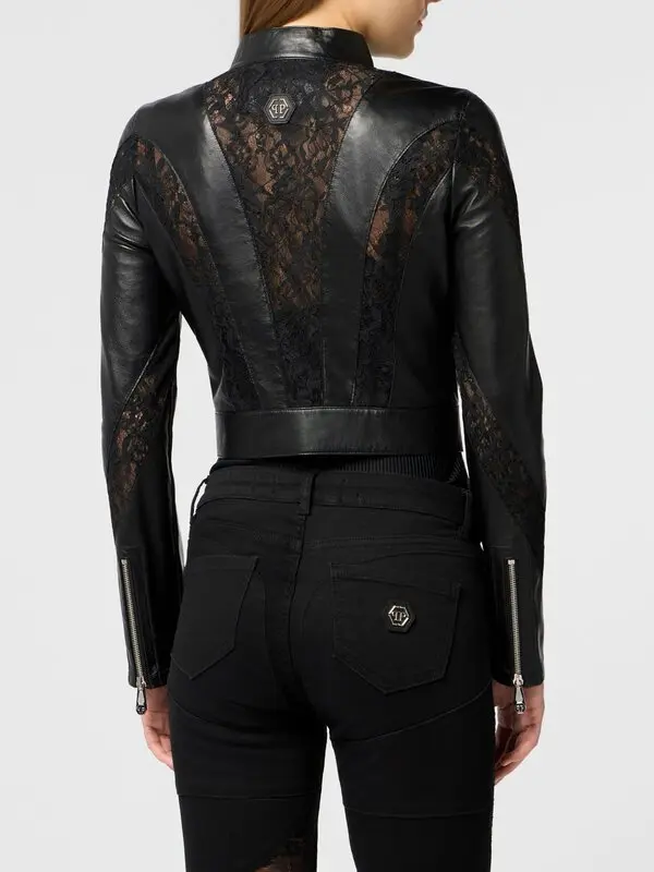 Philipp Plein Leather And Lace Jacket