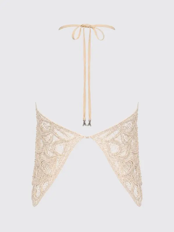 Patrizia Pepe Crochet Halter Top With Tie Detail
