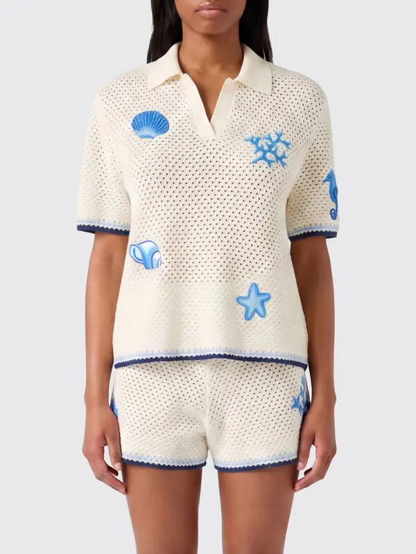 MC2 SAINT BARTH Crochet Knit Polo Shirt