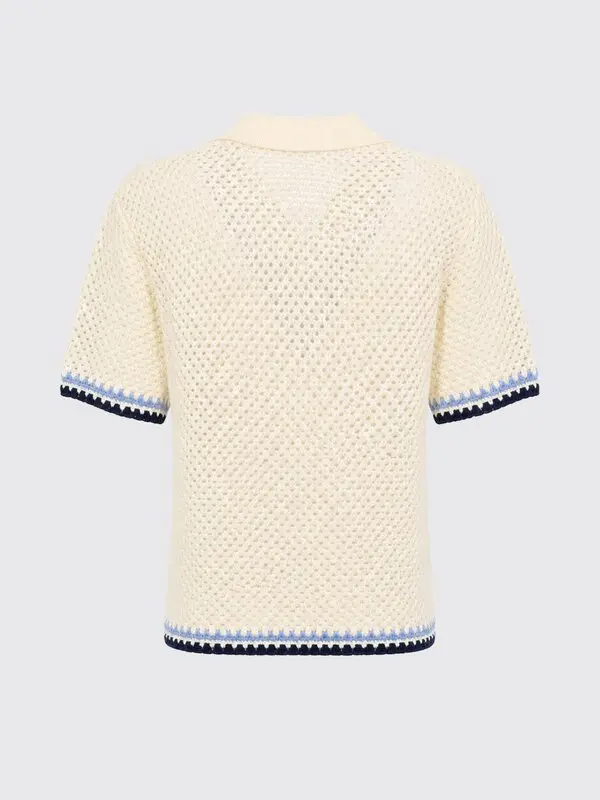 MC2 SAINT BARTH Crochet Knit Polo Shirt