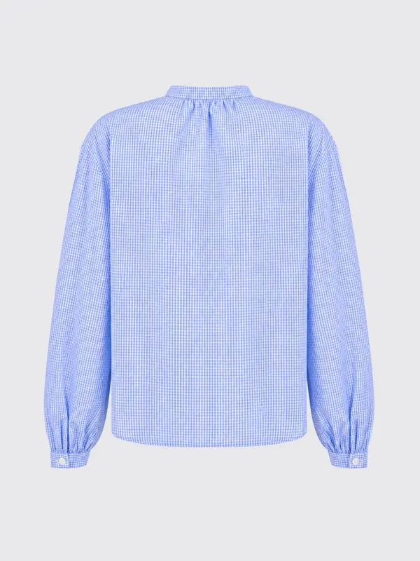 MC2 SAINT BARTH Embellished Gingham Shirt - Gnawed Blue