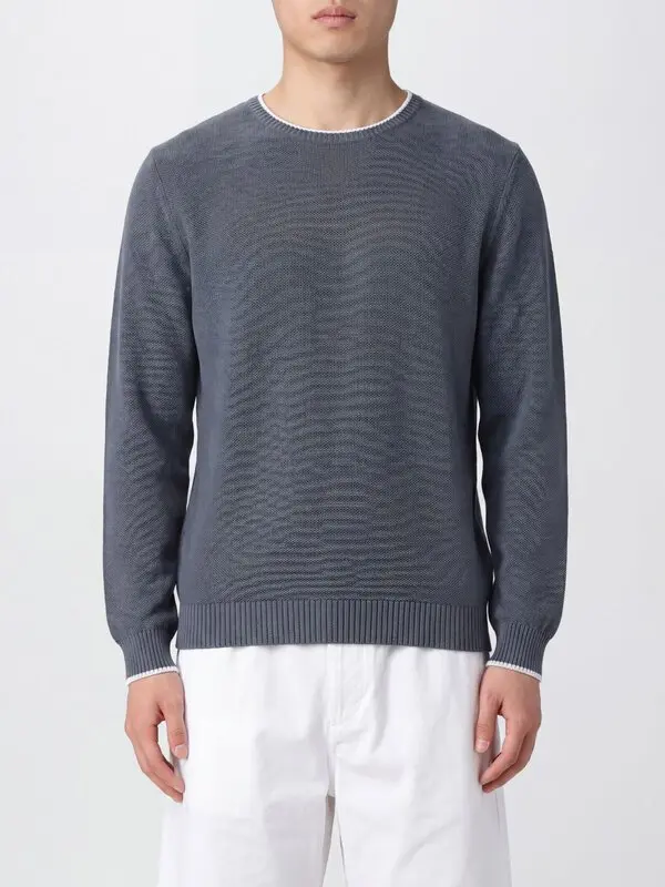 Fedeli Crew Neck Sweater - Blue
