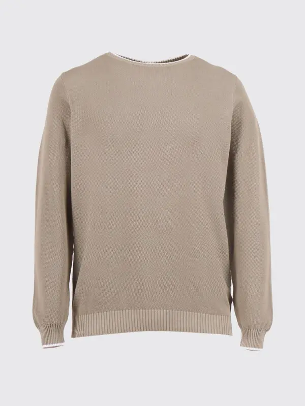 Fedeli Crew Neck Long Sleeve Cotton Jumper