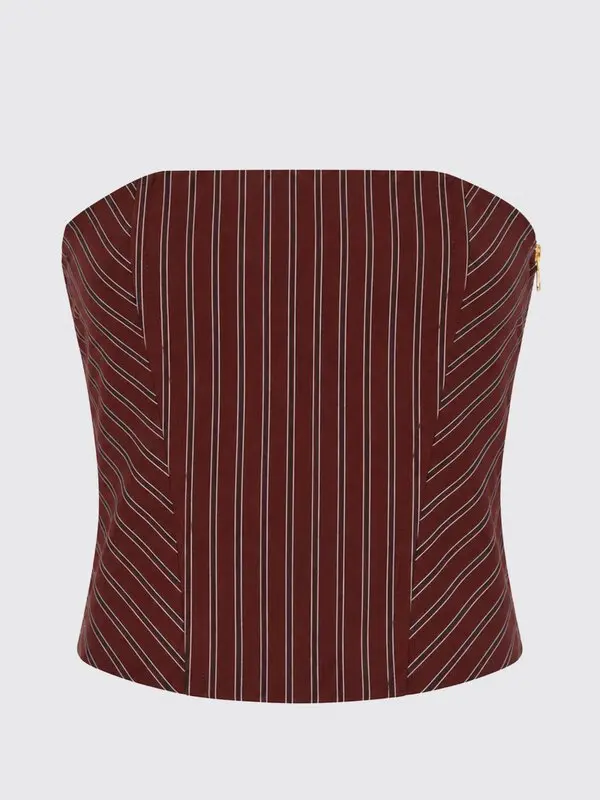 Patrizia Pepe Strapless Striped Corset Top