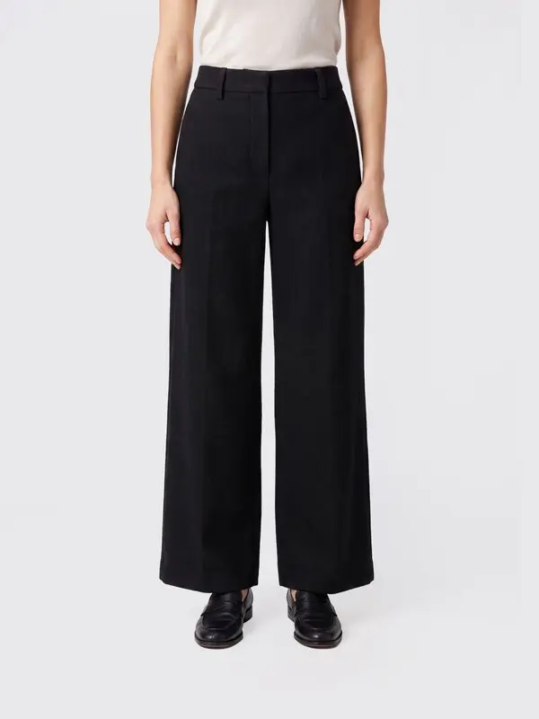 Max Mara And Cotton Blend Flared Trousers - Black 1