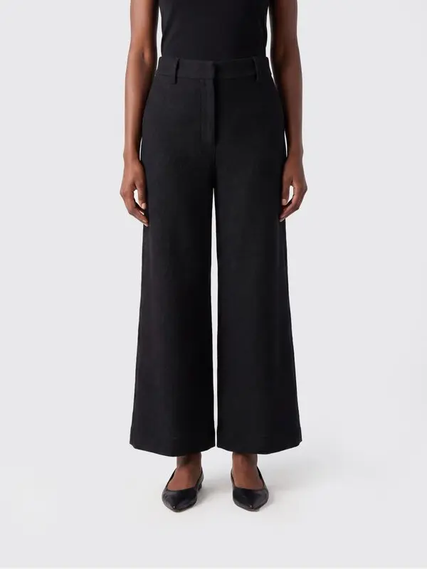 Max Mara And Cotton Blend Flared Trousers - Black
