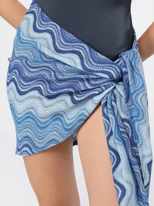 MC2 SAINT BARTH Printed Knit Skirt - Gnawed Blue