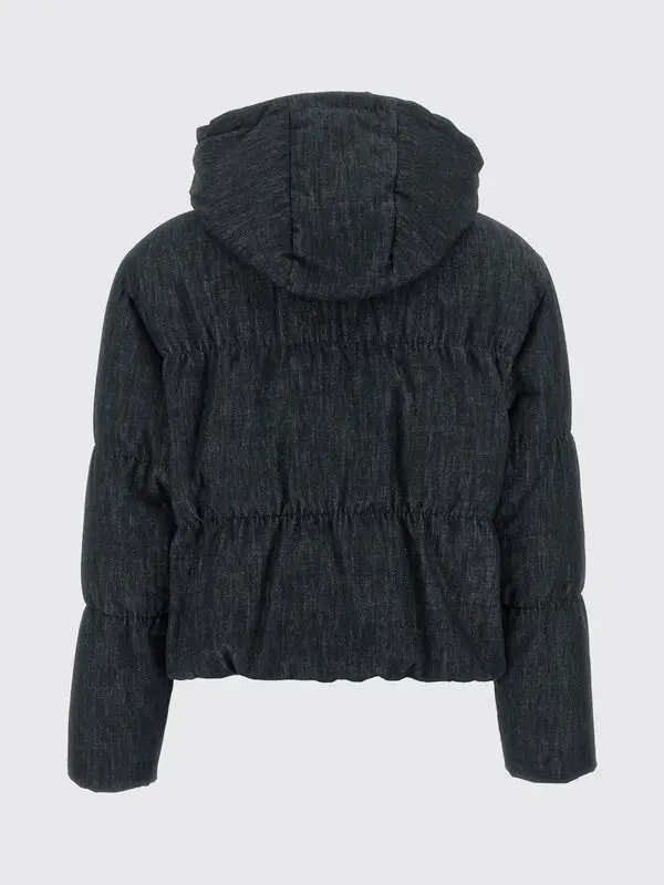 Brunello Cucinelli Short Quilted Down Jacket With Hood - Denim