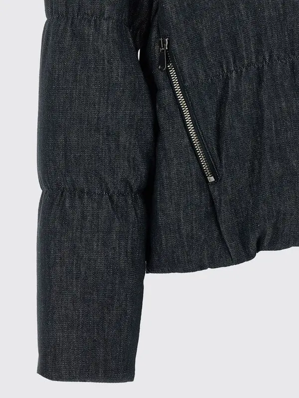 Brunello Cucinelli Short Quilted Down Jacket With Hood - Denim