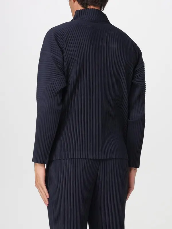 Issey Miyake Homme Plissé Pleated High Neck Zip-up Shirt