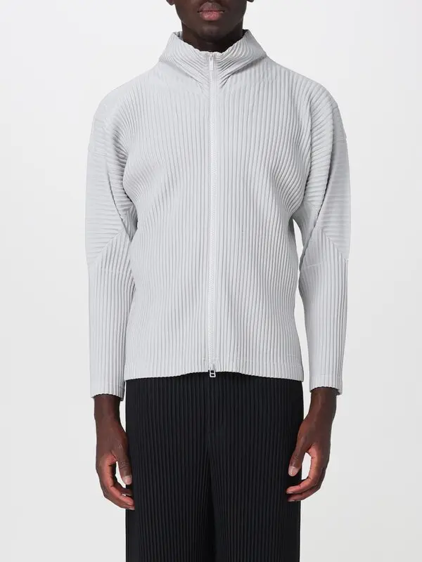 Issey Miyake Homme Plissé Pleated High Neck Zip-up Shirt