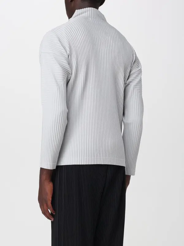 Issey Miyake Homme Plissé Pleated High Neck Zip-up Shirt