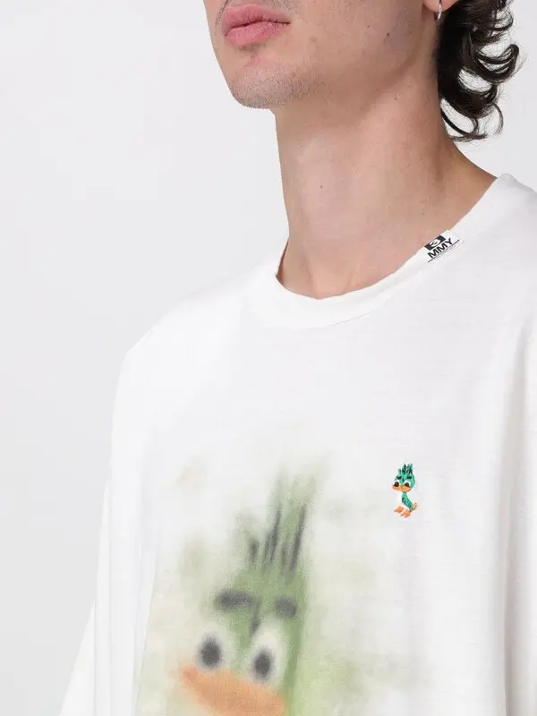 Mihara Yasuhiro Oversized Cotton T-shirt With Graphic Logo Print - White