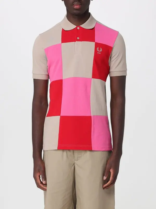 Comme Des Garçons Check Cotton Slim Fit Polo Shirt With Embroidered Logo