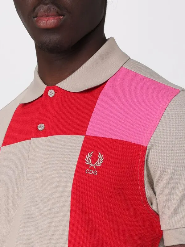 Comme Des Garçons Check Cotton Slim Fit Polo Shirt With Embroidered Logo