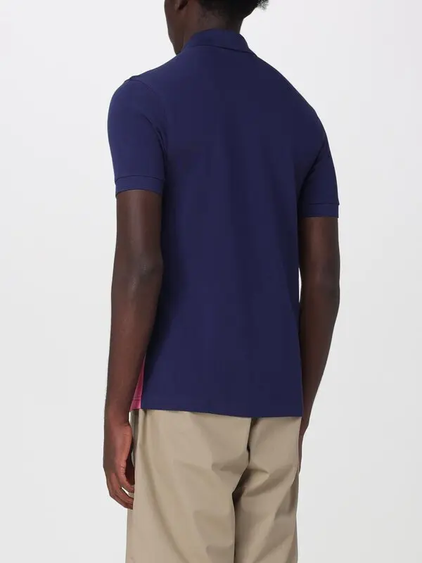 Comme Des Garçons Check Cotton Slim Fit Polo Shirt With Embroidered Logo - Navy