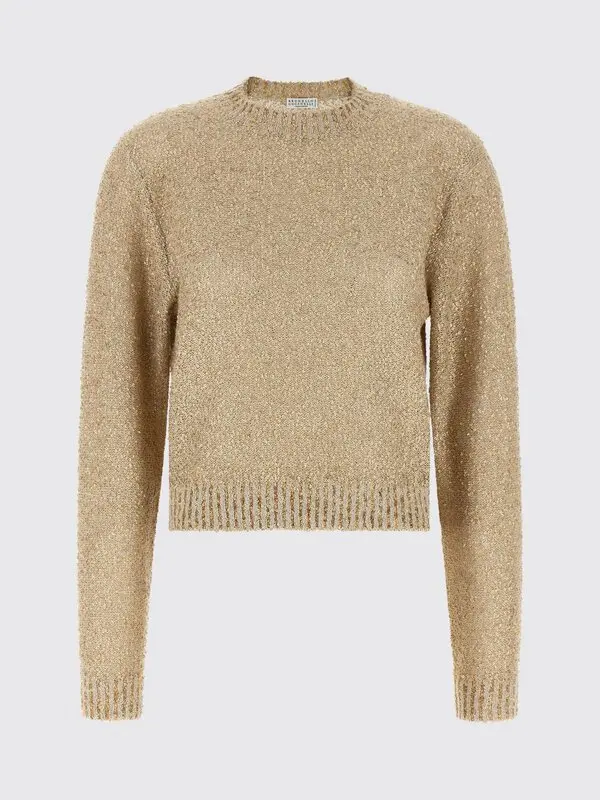 Brunello Cucinelli Linen And Cashmere Long-sleeved Crew Neck Jumper - Grey