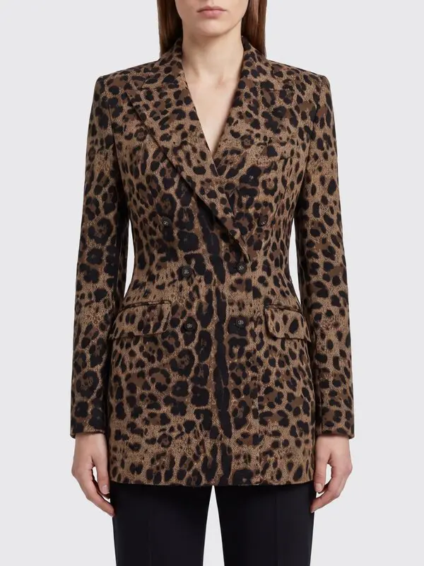 Dolce & Gabbana Leopard Print Double Breasted Blazer