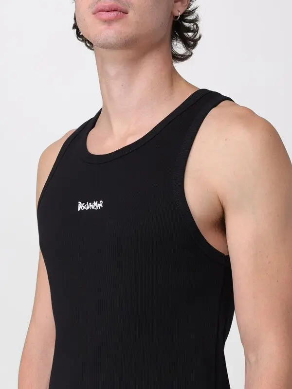 DISCLAIMER Slim Fit Stretch-cotton Tank Top With Embroidered Logo - Black