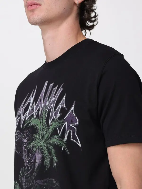 DISCLAIMER Cotton T-shirt With Graphic Graffiti Print - Black