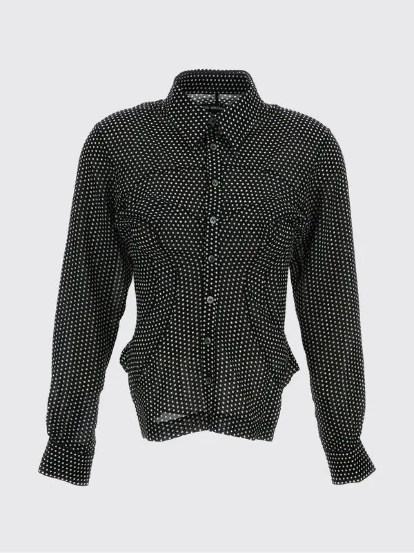 Junya Watanabe Polka Dot Print Slim Fit Jersey Shirt