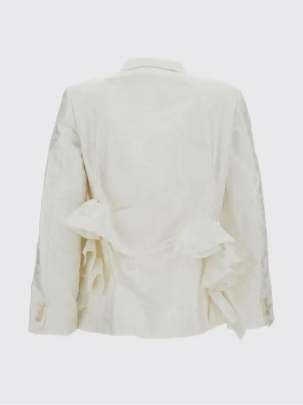 Comme Des Garçons Single-breasted Cropped Blazer With Lapels And Embroidery