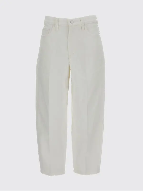 MOTHER High-waisted Wide Leg Jeans In Cotton Denim - White