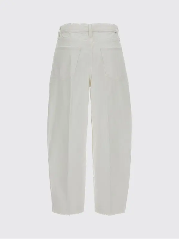MOTHER High-waisted Wide Leg Jeans In Cotton Denim - White