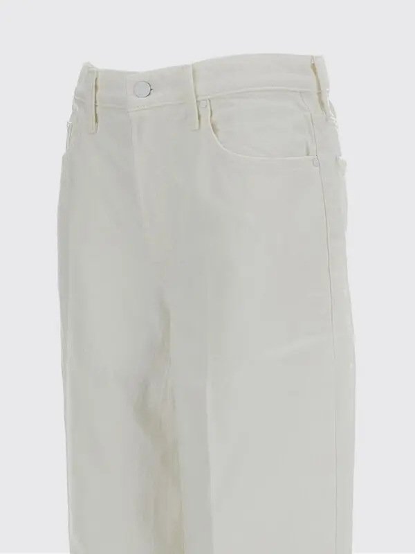 MOTHER High-waisted Wide Leg Jeans In Cotton Denim - White