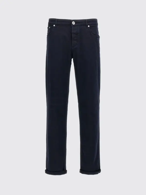 Brunello Cucinelli Straight Fit Stretch Cotton Denim Jeans - Blue